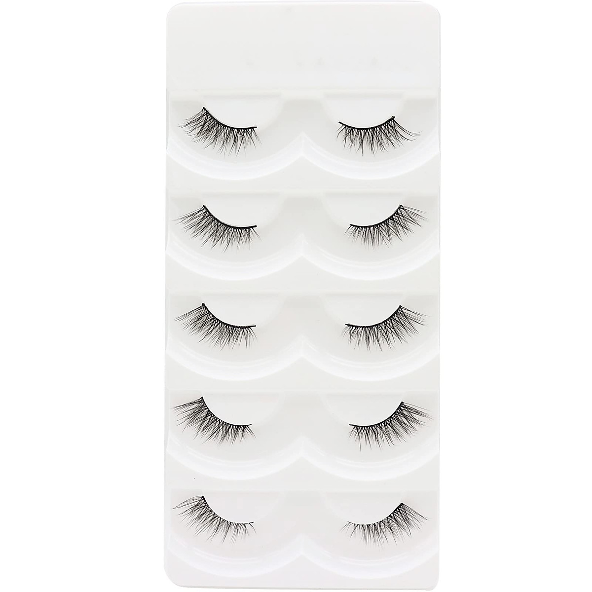 DAODER Eyelashes Half Lashes Wispy Cat Eye Faux Mink Lashes Natural Look 7-13mm Short Demi Wispies False Eyelashes Soft Lashes for Daily Wear 5 Pairs (Half Lashes 05) Black