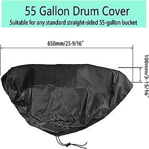 GANAZONO Bucket Lid Water Can Trash Can Lid Lock Can Covers Bucket Cover Storage Tank Cover Outdoor Barrel Cover Sofa Cover Oxford Cloth Black Complex Trash Can Cover Outdoor Tank Cover