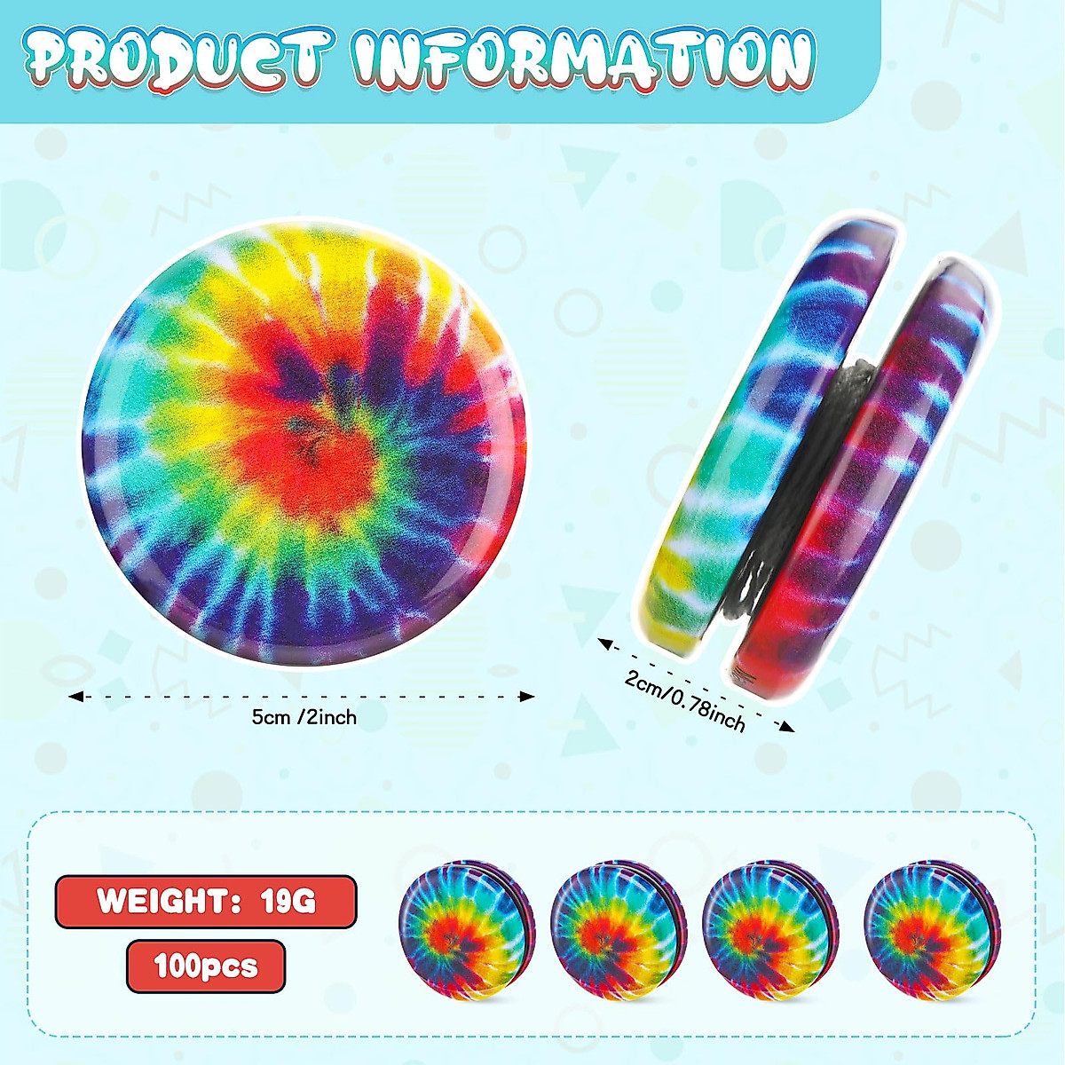 Lenwen Yoyos for Kids, Beginners Metal Yo Yo Toys with Colorful Designs Adults Teens Birthday Party Favors, Holiday Stocking Fillers, Classroom Prizes(100 Pcs, Rainbow)