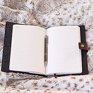 CASE ELEGANCE Full Grain Premium Leather Refillable Journal Cover with A5 Lined Notebook, Pen Loop, Card Slots, Brass Snap (Brown)