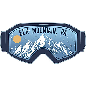 Elk Mountain Pennsylvania Ski Adventures Souvenir 2 Inch Vinyl Decal Sticker Goggle Design