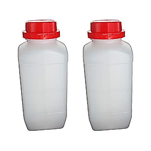Othmro 1500ml/51oz Plastic Lab Chemical Reagent Bottles,2pcs 50mmx225mm(IDxH) Square Wide Mouth Liquid/Solid Sample Storage Container Sealing Bottles Red with Anti-theft Cap