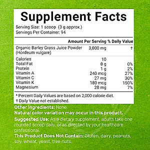 DEAL SUPPLEMENT Sustainably US Grown, Organic Barley Grass Juice Powder, 10oz – Raw Cold Pressed Source – Greens Superfood Booster – Retains Vitamins, Minerals, Antioxidants, & Chlorophyll – Non-GMO