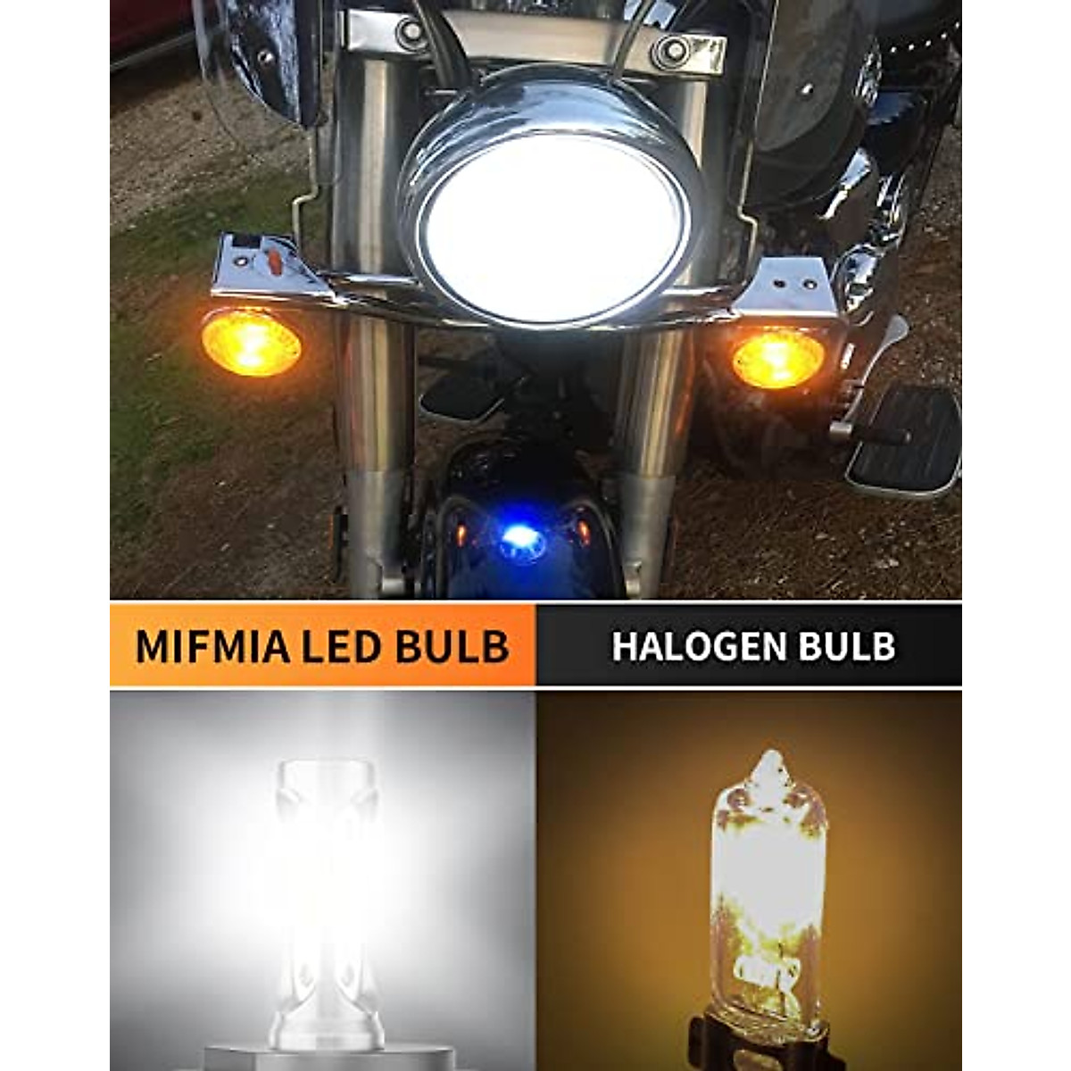 MIFMIA H4 LED Headlight Bulb Motorcycle, 500% Brighter 9003 LED Headlight Bulb Hi/Lo Beam 6000K White, Plug and Play Replacement, Pack of 1