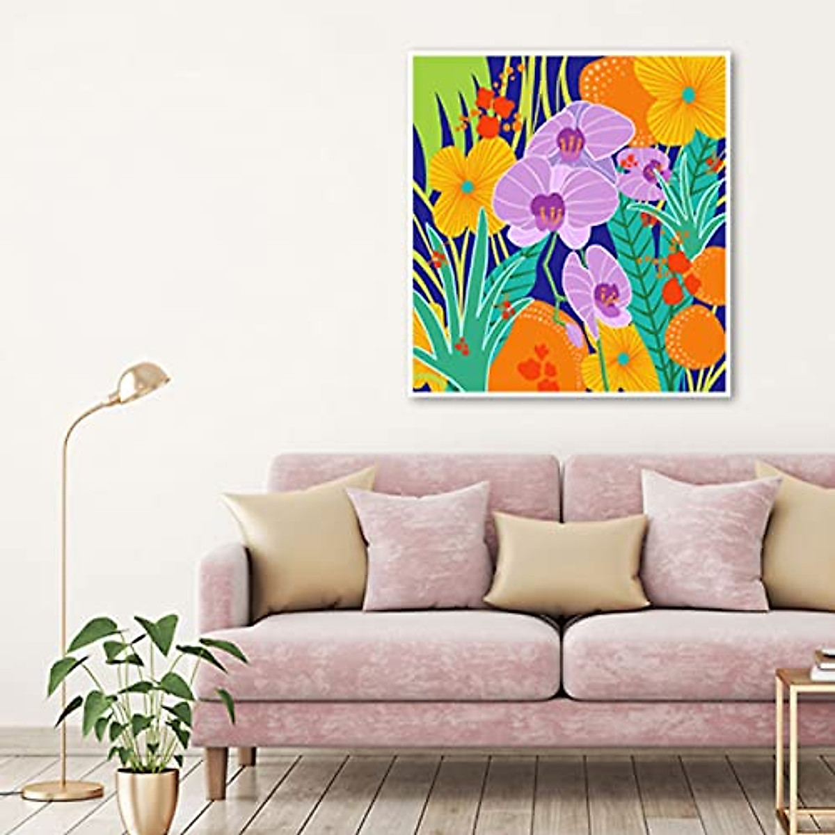 4 Pack Paint by Number for Adults Flower-Paint by Numbers for Adults or Beginner,Flower Paint by Number Perfect for Gift Home Wall Decor(8x8inch)