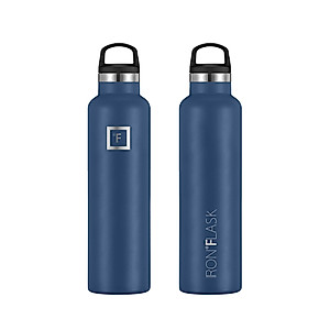 IRON °FLASK Sports Water Bottle - 3 Lids (Narrow Straw Lid) Leak Proof Vacuum Insulated Stainless Steel - Hot & Cold Double Walled Insulated Thermos, Durable Metal Canteen - Twilight Blue, 24 Oz