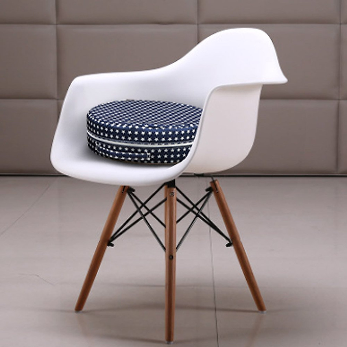 Zicac Kids' Anti-Slip Chair Seat Cushion- Dining Seat Pad Dismountable Round Seat Cushion (Blue Star)