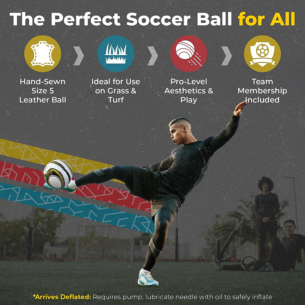 Perfect Soccer Inflatable Soccer Ball Size 5 for Adults & Kids