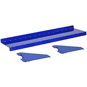 Wall Control Pegboard Shelf 4in Deep Pegboard Shelf Assembly for Wall Control Pegboard and Slotted Tool Board – Blue