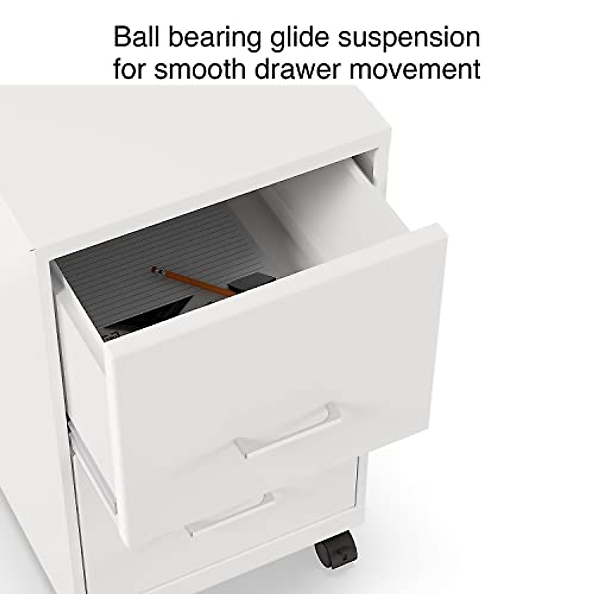 STAPLES 2-Drawer Vertical Mobile File Cabinet, Letter Size, Pearl White, 18-Inch-D (19634)