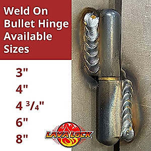LavaLock 4" BBQ Smoker Bullet 4 in. Hinge 4 inch Hinges Stove Weld-On Pit , Tailgate, Heavy Duty Weld on Hinge. 4" Wide with Zerk Fitting (Grease Fitting)