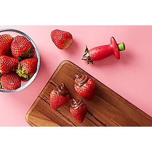 Chef'n Original Stem Gem Strawberry Huller, Red/Green -