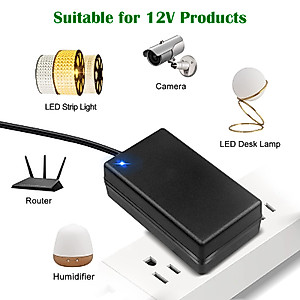 12V 4A Power Supply Adapter - LeTaoXing AC 100-240V 50/60Hz to DC 12V/4A 48W Charger 5.5mm x 2.5mm 12V4A for LED Strip Light LED Driver CCTV Security System