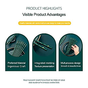 5 Pairs Food Grade Polymer Laser Engraving Japanese Chopsticks, Squared Edge Non-Slip Reusable Sushi Sticks Hashi Handmade Christmas Gift (Five pairs antique chopsticks)