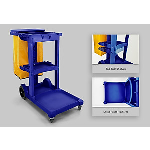 Commercial Housekeeping Janitorial cart with Vinyl Bag AF08170 Blue