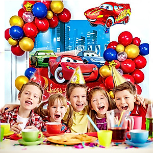 Lnkdeya Cars Race Birthday Party Decoration -87Pcs Racing Cars Foil Balloons Birthday Supplies