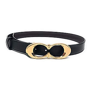 Coach Women's Signature Buckle Belt, 25mm (M, BLACK)