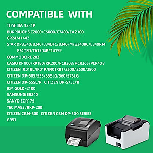 Cosob 3 Pack Calculator Ribbon Replacement for GR24BR Porelon 11216 Universal Twin Spool Ribbon Compatible with Sharp El-1197 PIII,Canon Mp11dx Printer (Black and Red)