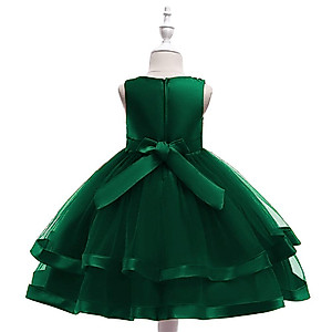 COMISARA Toddler Baby Flower Girl Dress Little Kids Birthday Prom Pageant Wedding Bridesmaid Party Performance Fancy Formal Princess Ball Gown Dresses Size 12M 18M (Green 80)