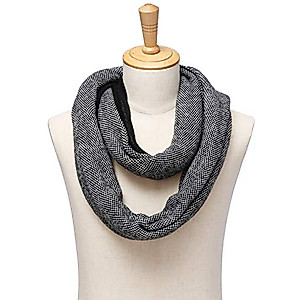 Mio Marino Mens Premium Winter Scarf, Soft Knit Scarves - Black & White - One Size
