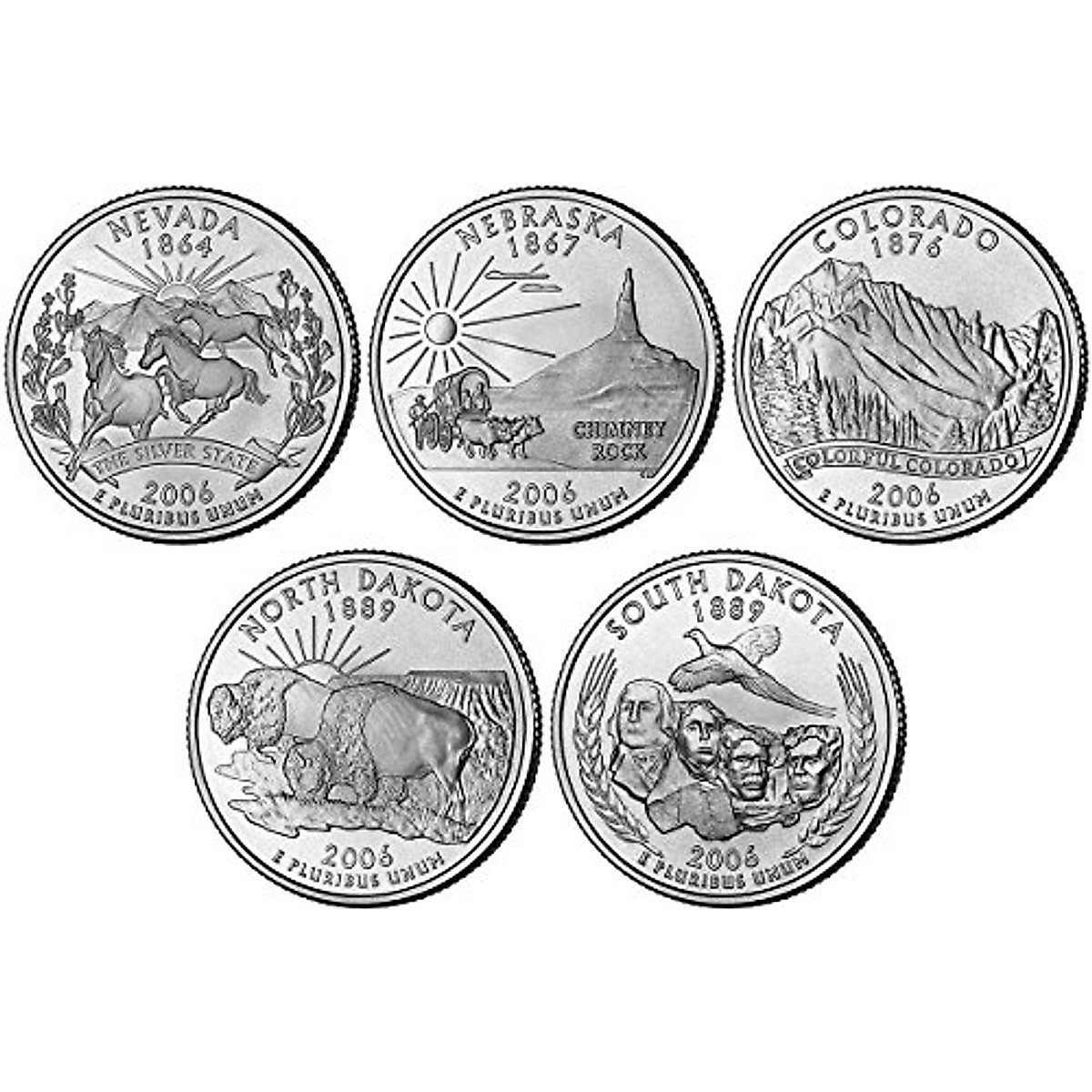 2006 P, D BU Statehood Quarters - 10 coin Set Uncirculated