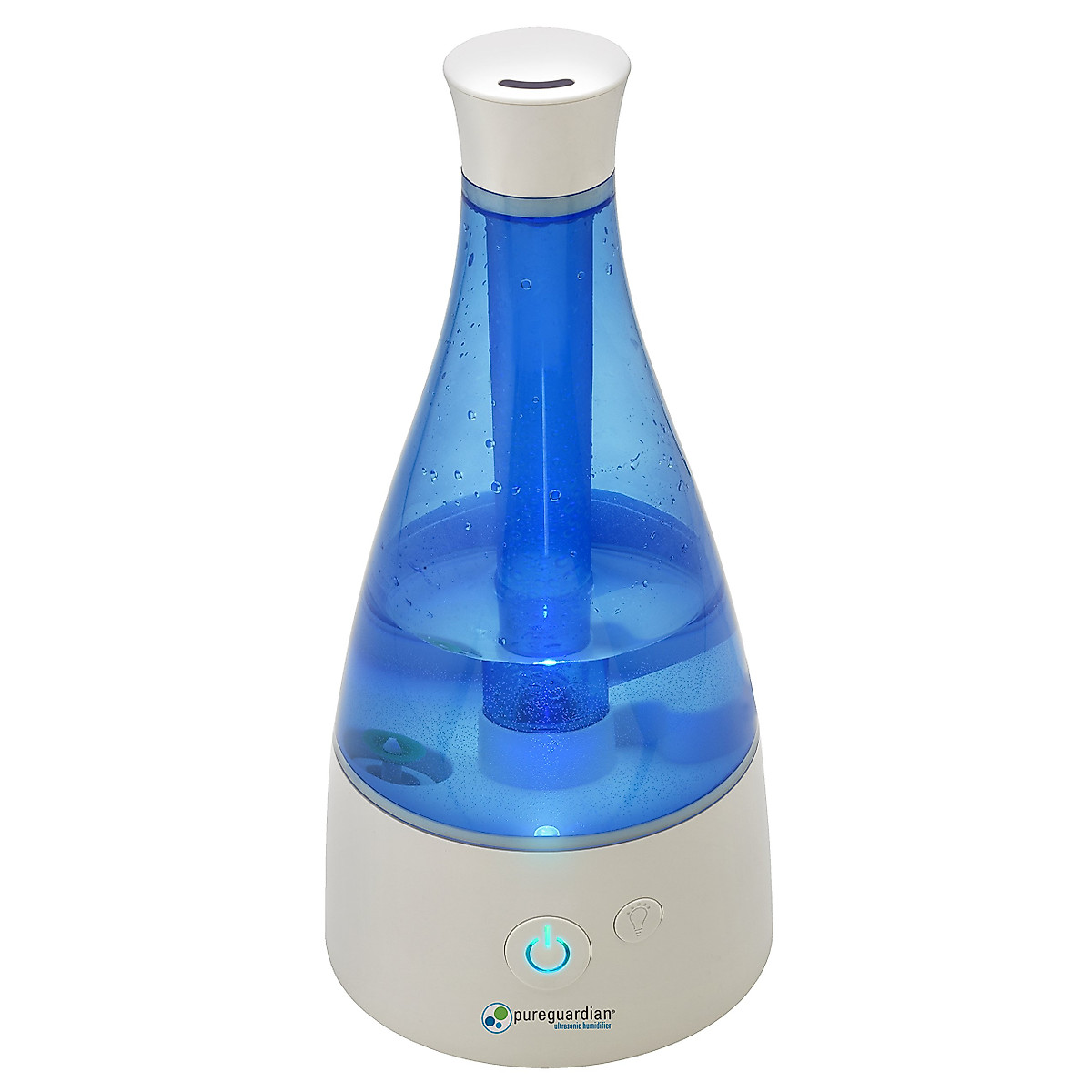PureGuardian Ultrasonic Cool Mist Humidifier, 30 Hrs. Run Time, 0.5 Gal. Tank Capacity, 350 Sq. Ft. Coverage, Small Rooms, Quiet, Filter Free, Silver Clean Treated Tank, H940AR