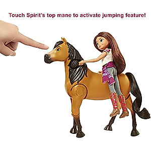 Mattel Spirit Untamed Lucky Doll & Spirit Horse Figure, Ride Together Playset & 2 Accessories, Doll "Jumps" & "Rides" on Walking Horse