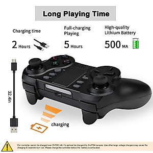 TechKen Wireless Controller Compatible with PS4/Slim/Pro with Dual Vibration | 6-Axis Motion Sensor | Audio Function