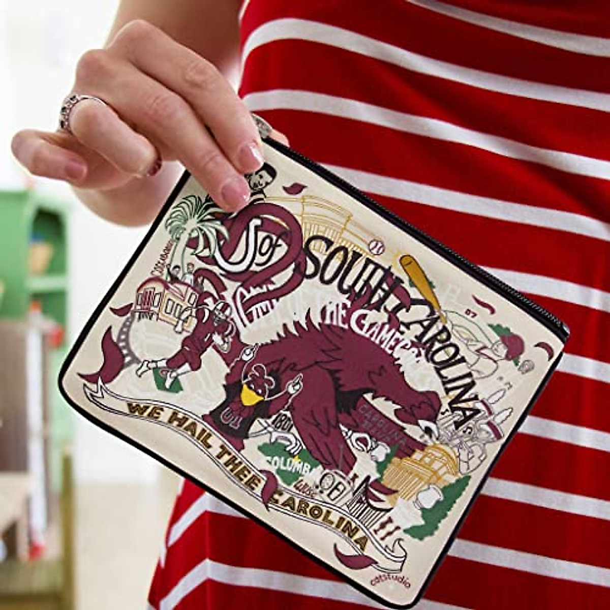 Catstudio University of South Carolina Collegiate Zipper Pouch Purse | Holds Your Phone, Coins, Pencils, Makeup, Dog Treats, & Tech Tools