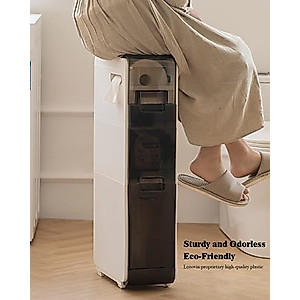 Lozovin 4-Tiers Narrow Storage Cabinet,Sleek Free Standing Toilet Paper Holder,Small Bathroom Floor Cabinet,Slim Plastic Drawer Storage,Multifunctional Organizer for Kitchen Bedroom Laundry Room,etc