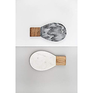Thirstystone White Marble and Acacia Wood Large Spoon Rest 10" x 8"