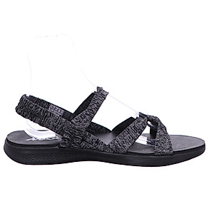 Skechers Performance Women's H2 Goga Bountiful Flip Flop,Black/Gray,11 M US