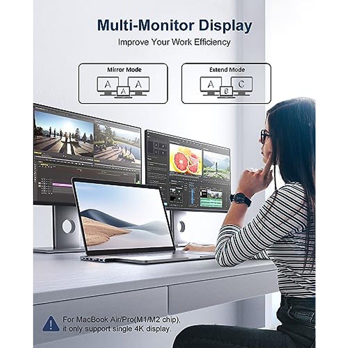 USB C Hub Adapter MacBook - UtechSmart 7 in 2 MacBook Pro/Air Accessories Multiport Adapter with Thunderbolt 3 Port, 100W PD 4K@30Hz, 40Gbps 4K HDMI, 3*USB3.0 Data Port SD and MicroSD Card Reader