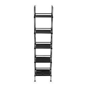 Organize It All 5 Tier Square Freestanding Shelf Unit for Bedroom, Bathroom, or Home Storage and Organization, in Espresso