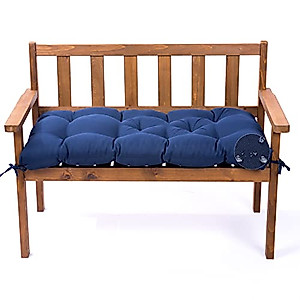 Srutirbo Indoor Outdoor Bench Cushion, Waterproof Swing Cushion Seat Chair Replacement Pads Pillow for Lounger Garden Furniture Patio Metal Wooden (47x20IN, Blue)