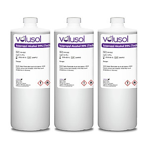 Volu-Sol Isopropyl Alcohol 99% (Isopropanol) - High Purity, USP | Kosher IPA for Lab Equipment, Electronics, & Medical Cleaning - Clear Bottle, 1L/ 32 oz. (3 Pack)