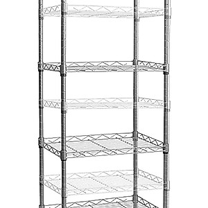 REGILLER 4-Tier Wire Shelving Unit Metal Storage Rack Adjustable Organizer Perfect for Pantry Laundry Bathroom Kitchen Closet Organization (Silver, 16.9L x 12W x 50H)