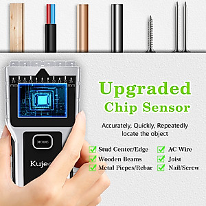 Kuject Stud Finder Wall Scanner - 8 in 1 Electronic Stud Sensor with Magnetic Detector, Bubble Level, LCD Display, Wall Scanner for the Center and Edge of Metal Wood AC Wire Studs Joist Beam