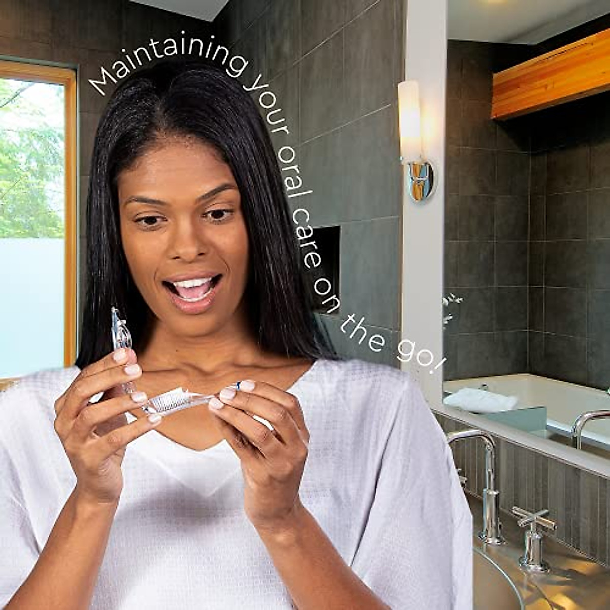 Radius Tour Travel Brush & Case with Replaceable Brush Head ADA Accepted Toothbrush Improve Gum Health - Blue - Pack of 1