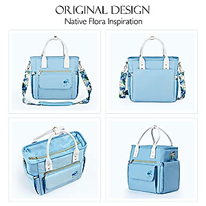 GLORIEROO Deluxe Lunch Bag Women - Leakproof Insulated Lunch Box for Women 2023 Newest Great Gifts for Women Waterproof Multi Pocket Lunch Tote Bag with Removable Strap for Work/Picnic