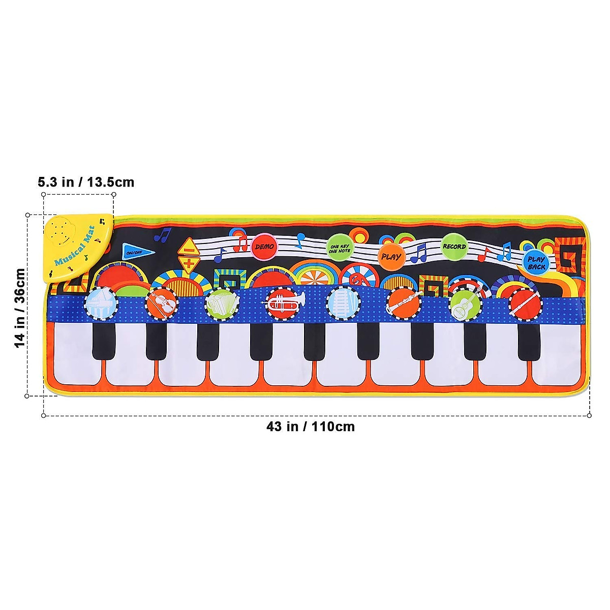 Cyiecw Piano Mat, Toddler Toys Musical Mat with 25 Music Sounds Floor Piano Keyboard Mat Carpet Touch Playmat Educational Toys for Baby Kids Boys Girls 1 2 3+ Year Old