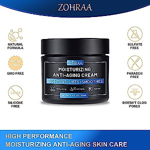 Men's Face Moisturizer Cream,Anti-Aging Cream For Men with Retinol, Hyaluronic Acid, Vitamins E, Jojoba Oil, Green Tea - Age Facial Skin Care - Day & Night Moisturizing Anti Wrinkle, 3.4 OZ