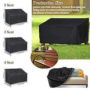 Iptienda Patio Furniture Covers, Outdoor Furniture Cover Waterproof 3-Seater Sofa Cover Fit Patio Furniture 64" Wx26 Dx35 H