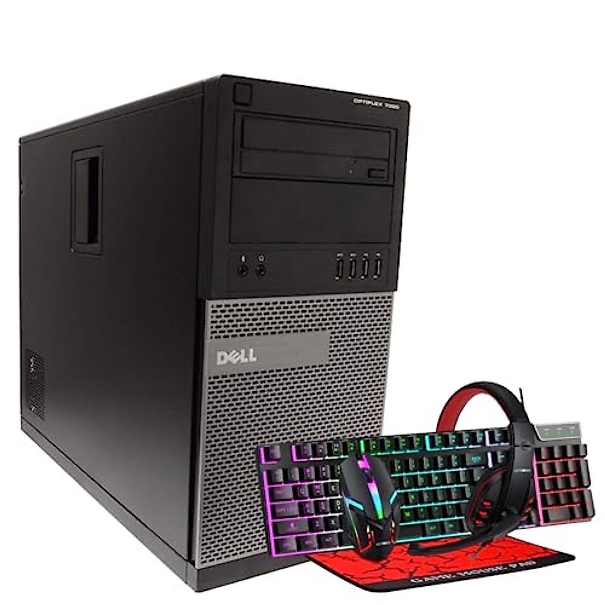 Dell OptiPlex Computer Gaming Desktop, Intel Core i7 4th gen 3.2GHz Processor, 32GB Ram, 1 TB SSD, NVIDIA Gt 1030 2Gb DDR5, Ultronix Keyboard, Mouse, Mousepad, Headset Windows 10 Pro (Renewed)