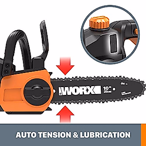 Worx WG323 20V Power Share 10" Cordless Pole/Chain Saw with Auto-Tension (Battery & Charger Included)