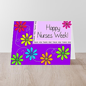 CafePress Happy Nurses Week Greeting Card (20-pack), Note Card with Blank Inside, Birthday Card Glossy