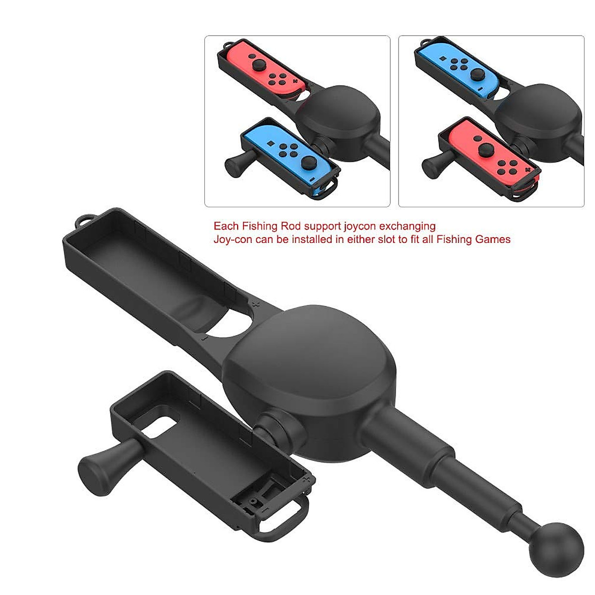 [New Upgrade] FunMax Fishing Rod Hand Grip for Nintendo Switch Joy-con Compatible with Fishing Star World Tour, Legendary Fishing, Bass Pro Shops: The Strike Championship Edition