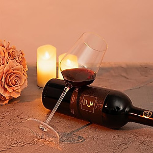 Roaishey Wine Glasses Set of 4 Red or White Wine Glasses Lead-Free Crystal Wine Glasses with Long Stem Hand Blown Bordeaux Glasses for Cabernet, Wedding, House Warming, Anniversary (15.5oz)