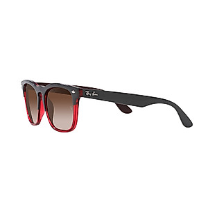 Ray-Ban RB4487 Steve Square Sunglasses, Green on Transparent Red/Brown Gradient, 54 mm