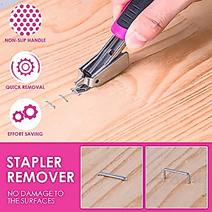 TOYIEW 33Pcs Pink Staple Gun Tool Set with 3 in 1 Upholstery Staple Gun for Wood Heavy Duty and 900 Staples, Perfect for DIY Decoration, Crafts, Carpentry, Arts, Pink Tool Kit Gift for Women
